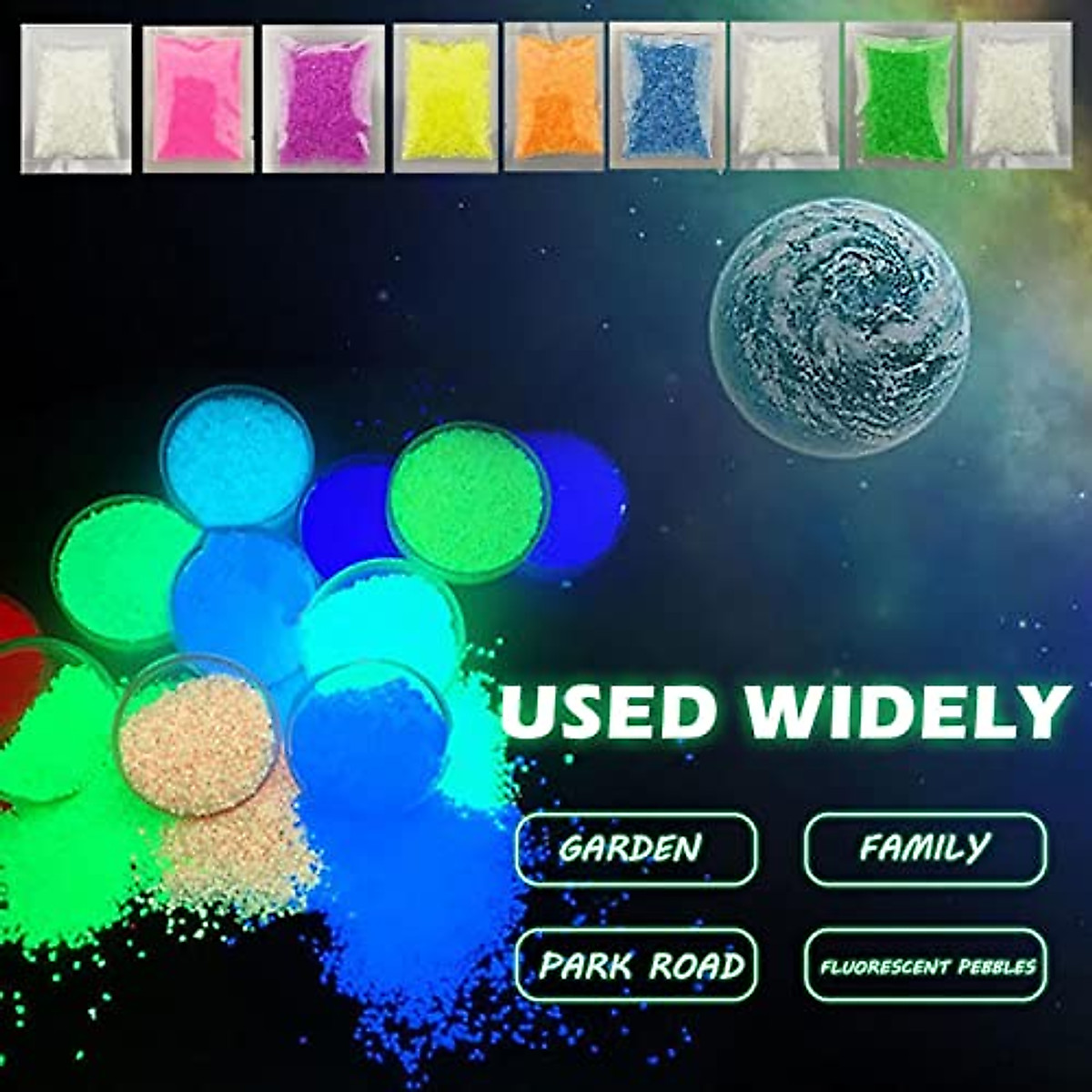 Shiny Stone Glow in The Dark, Fish Tank Aquarium Decorative Sand Gravel Rock Decoration for Home and Garden