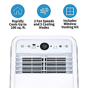 Newair Portable Air Conditioner & Dehumidifier | 8,000 BTU | Compact White Portable AC | Portable Fan With 3 Cooling Modes Window Air Conditioner | Small A/C Swamp Cooler With Remote