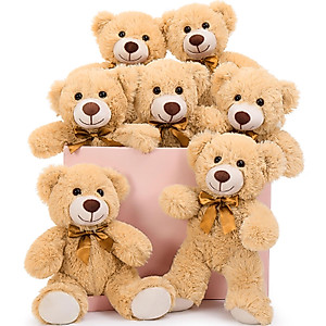 MaoGoLan 3 Pieces Bulk Teddy Bears Stuffed Animals Baby Shower, Soft Small Stuffed Teddy Bears in Bulk, 13.5" Cuddly Mini Teddy Bears Centerpiece,Wedding,Party,Engagement
