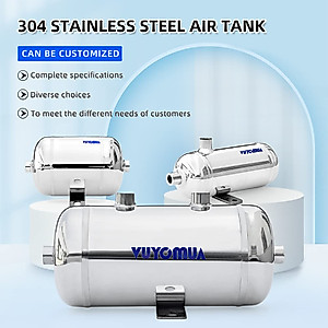 VUYOMUA 0.5Gallon 304 Stainless Steel High Pressure Mini Small Portable Air Tank Air Reservoir Water Storage Tank (2L-SG)