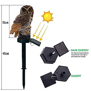 Garden Solar Lights Outdoor, Owl Shape Waterproof LED Decorations Landscape Lighting for Pathway Walkway Yard Patio Lawn Wedding Party (Brown)