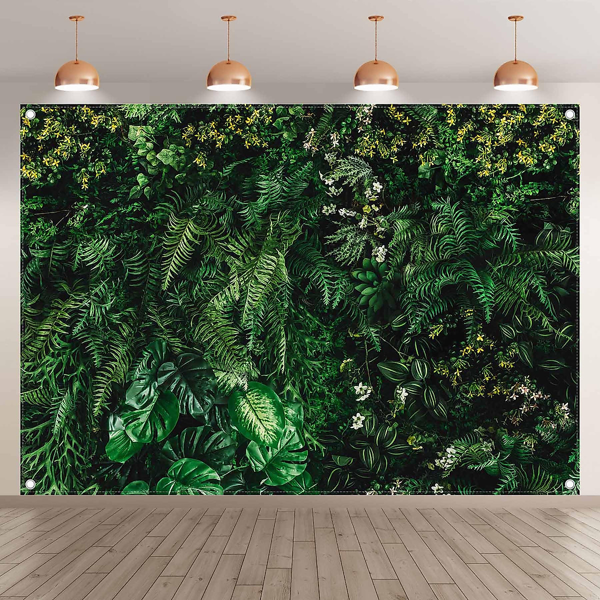 Swepuck 7x5ft Tropical Green Plam Leaves Photography Backdrop Nature Safari Background Hawaiian Luau Plants Party Decorations Birthday Baby Shower Photo Banner