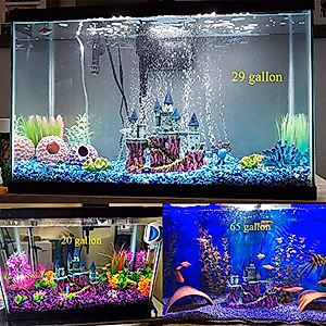 Ulifery Fairy Princess Gothic Castle Aquarium Decorations Glow Fish Tank Ornaments Large for Betta Hideout, Pink