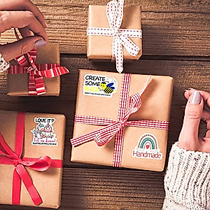 Wailozco Handmade Rainbow Stickers,Thank You Stickers,Handmade Stickers,Small Shop Stickers,Envelopes Stickers for Small Business, Online Retailers,Handmade Goods,500 Labels Per Roll