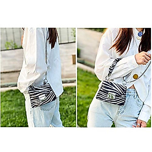 PURFANREE Women Zebra Print Shoulder Bag Small Clutch Evening Purse Crossbody Handbag Satchel Bag Mini Purse