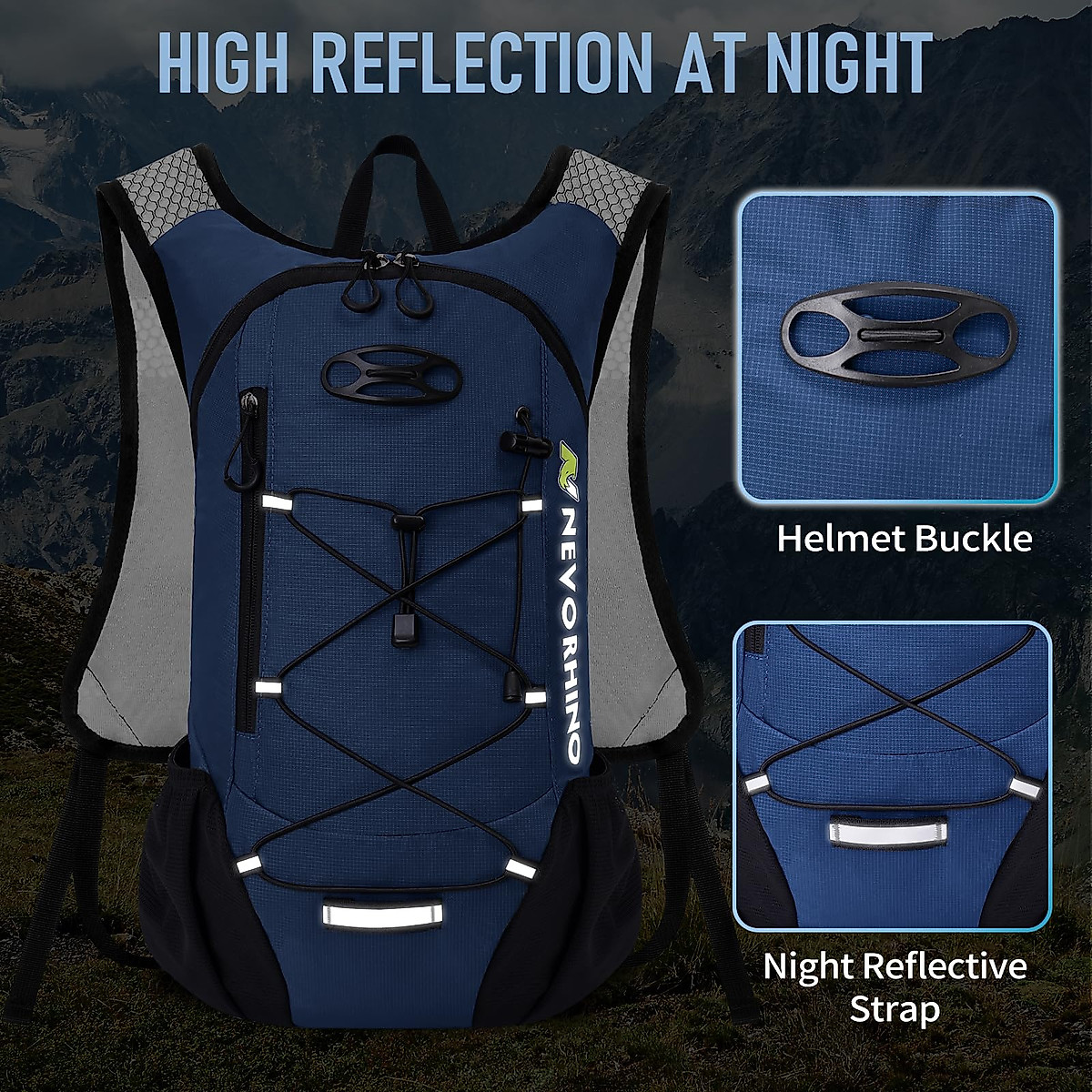 Lightweight Hydration Backpack, Running Backpack with 2L Water Bladder, Hydro Water Daypack for Cycling Hiking Rave for Men Women