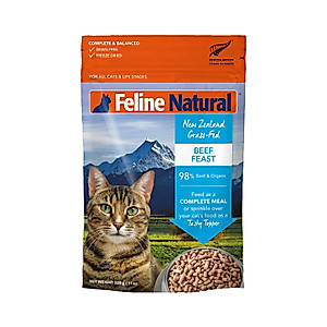 Feline Natural Grain-Free Freeze-Dried Cat Food, Beef 11oz