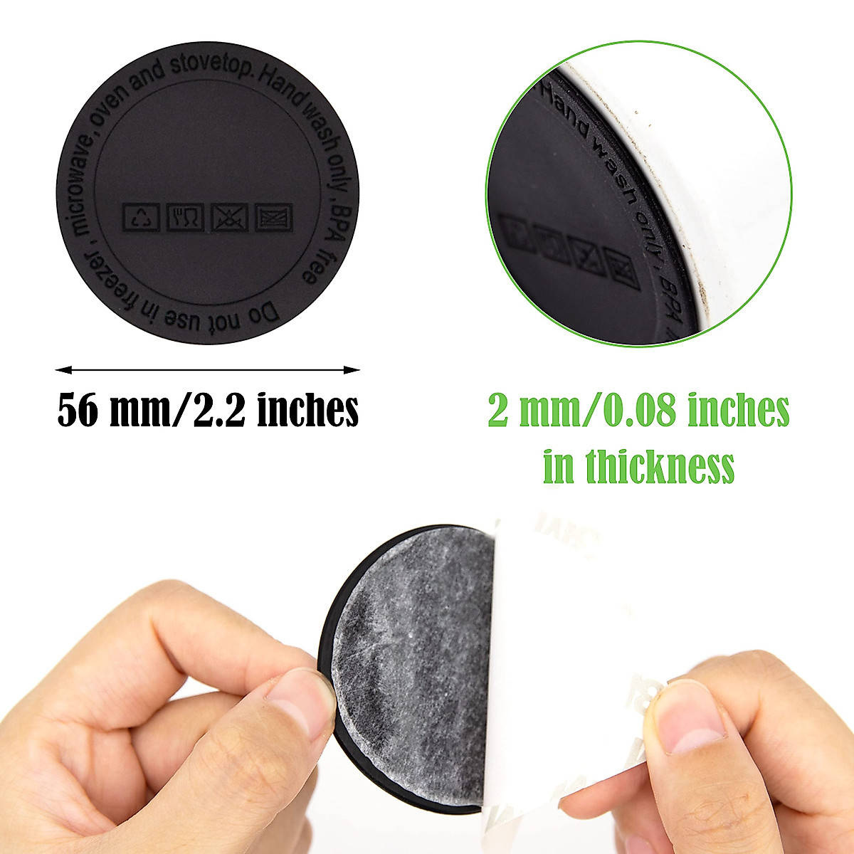 20 Pack Silicone Bottoms for Tumblers, Rubber Bottom for Sublimation Tumblers Protective Anti-Slip Rubber Bottom with 3M Adhesive for Wine Tumblers, Skinny Straight Tumblers, and Mason Jars (2.2 in)