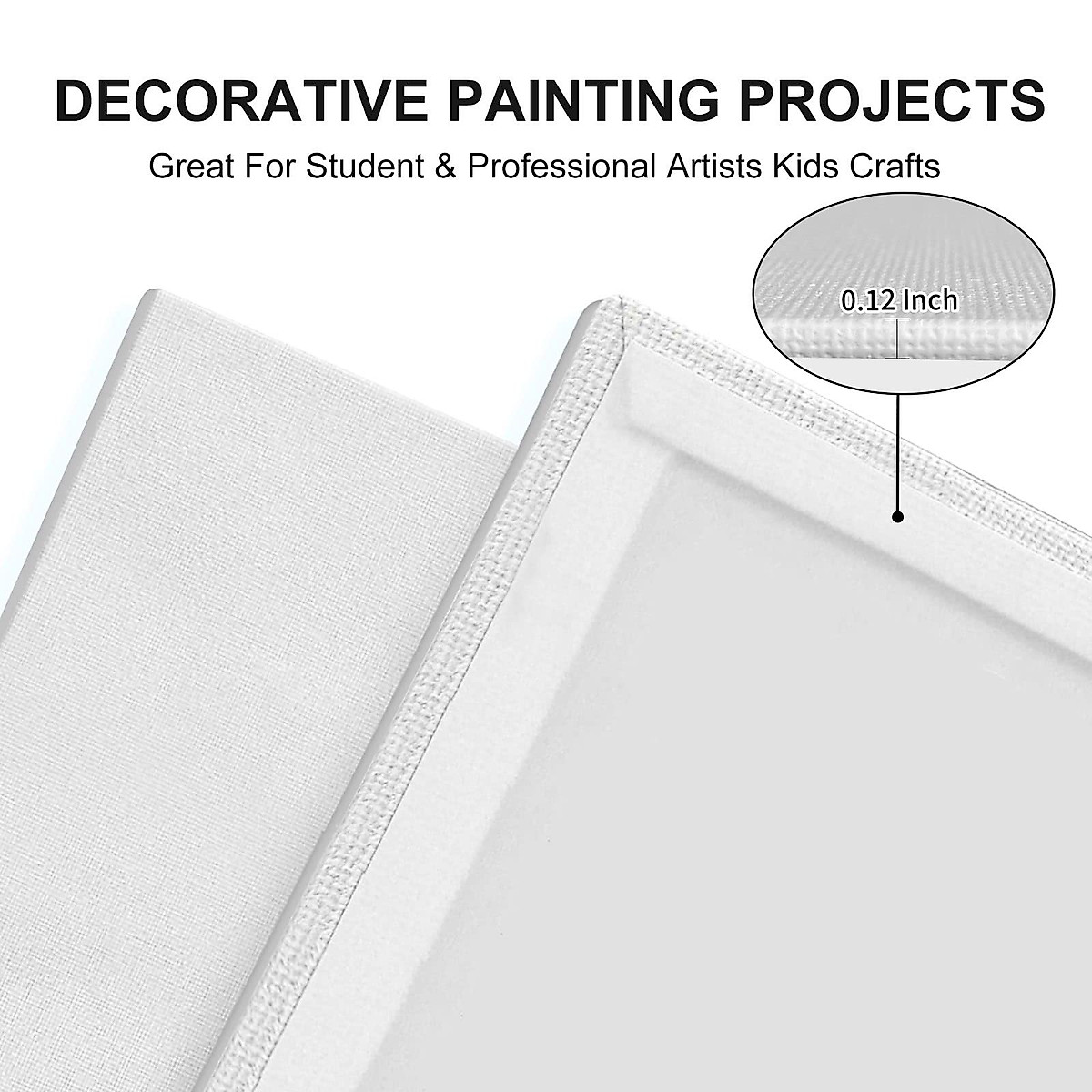 Canvas Panels 12x16 Inch 12-Pack, 10 oz Primed 100% Cotton Canvases for Painting, White Blank Flat Canvas Board for Oil Acrylics Watercolor Tempera Paints