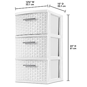 SENAX New Drawer Storage, White, Set of 2