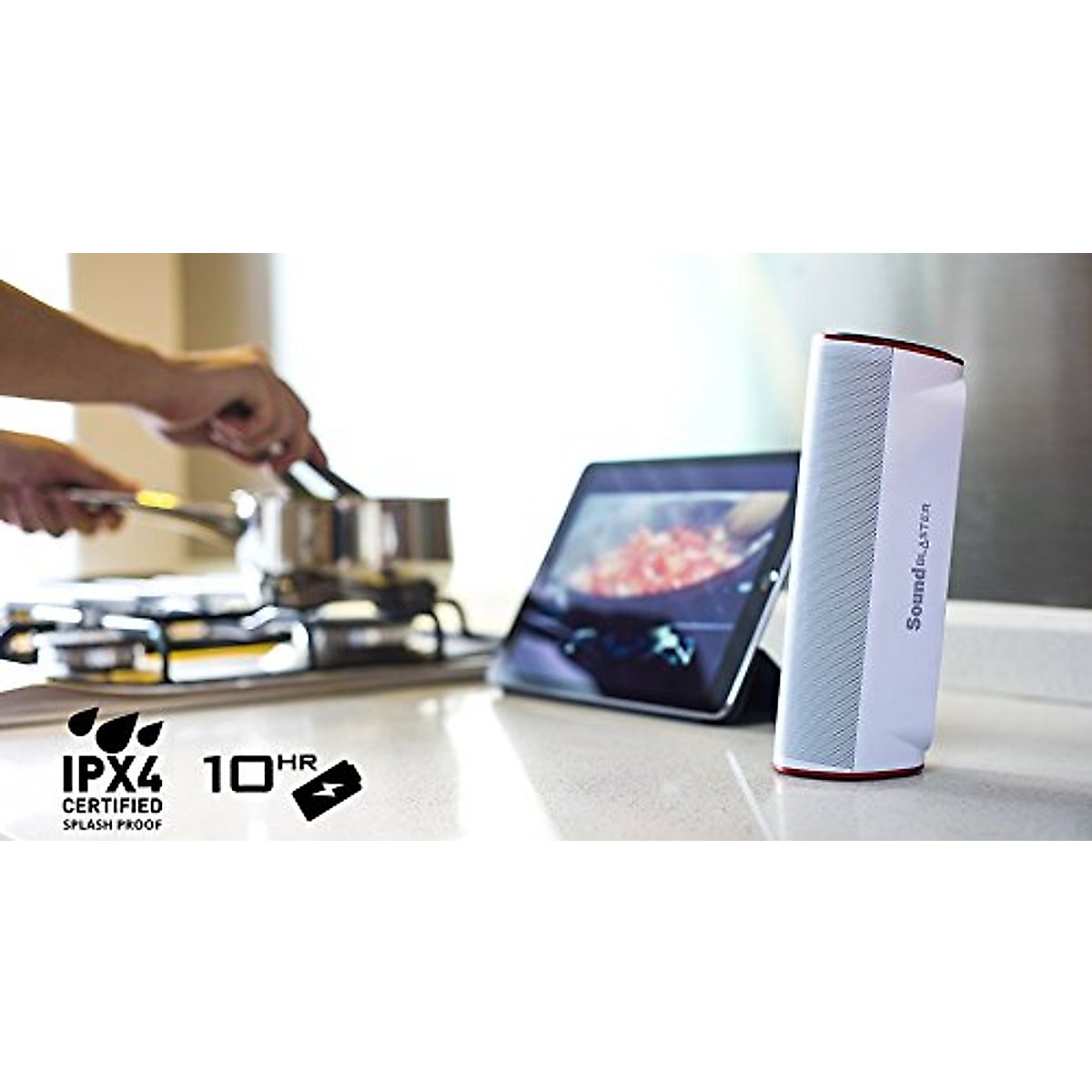 Creative Sound Blaster Free Multifunction Portable Bluetooth Speaker, Built-In MP3 Player with MicroSD (White)