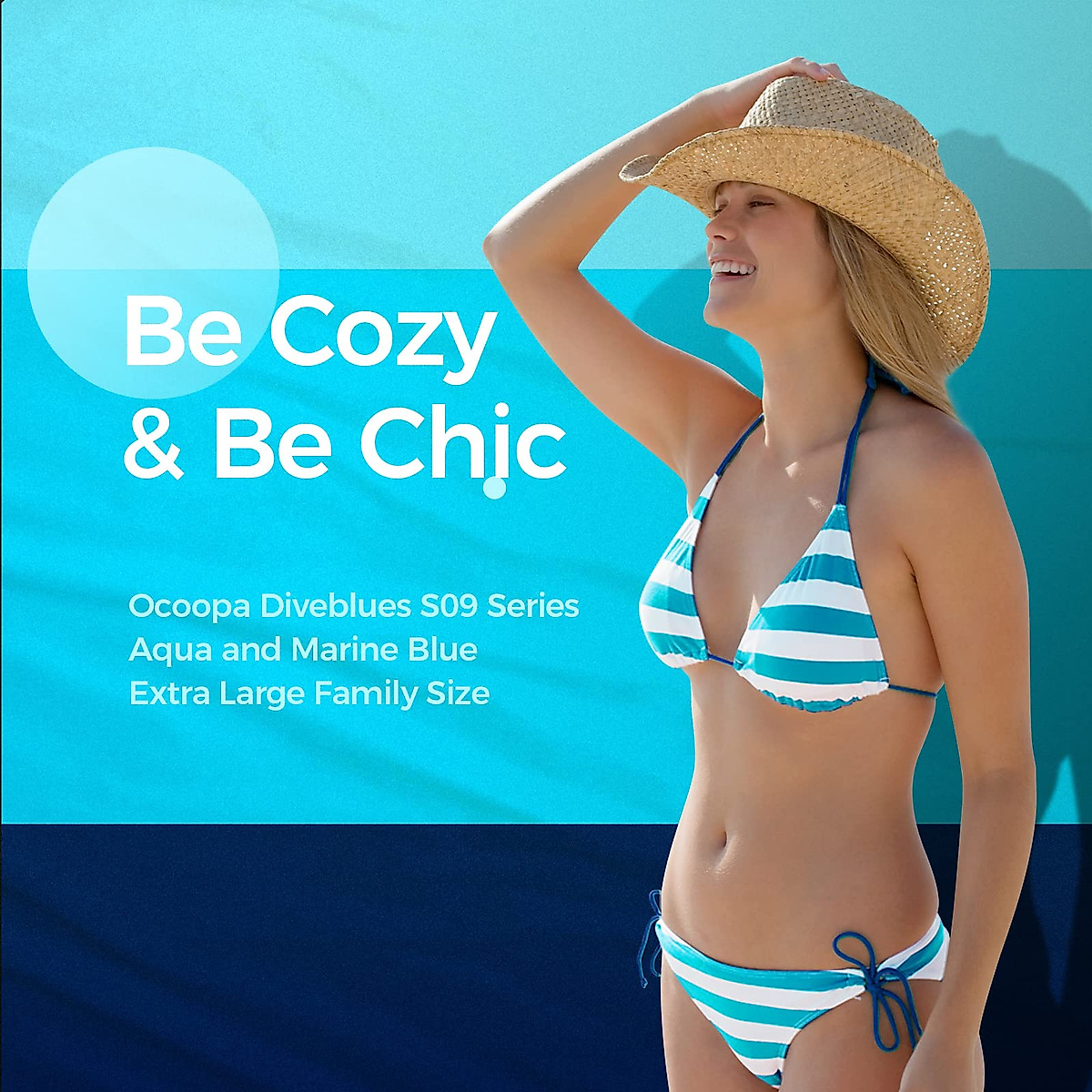 OCOOPA Beach Blanket, Extra Large Sandproof Waterproof, Picnic Mat, 8 Persons Family Size, Sand Free, Comfortable, Durable Parachute Nylon 210T, Lightweight, 4 Stakes&1 Travel Bag, S09