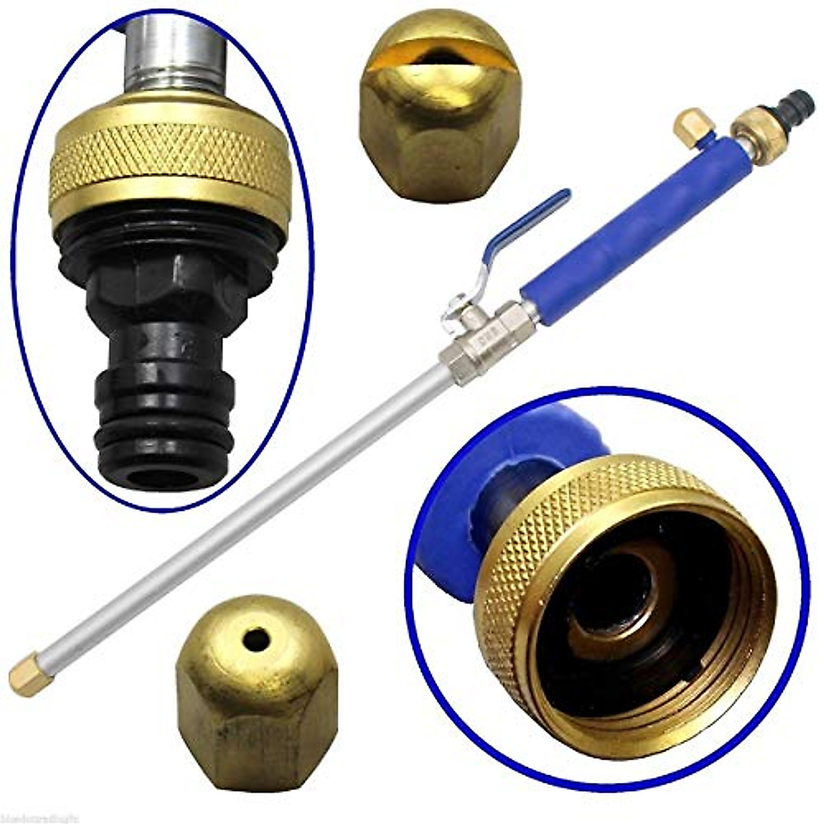 Winvin High Pressure Power Washer Wand, Watering Sprayer Cleaning Tool, Hydro Jet Water Hose Nozzle,Water Hose Wand Attachment Colour Blue