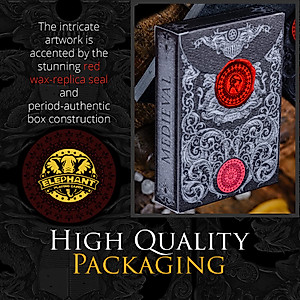 Medieval Playing Cards - Professional Poker Cards in Period-Authentic Middle Ages Designs - Stone Edition - Great for Magic, Cardistry, Gameplay - Deck of Cards for Kids & Adults Free Card Game E-book