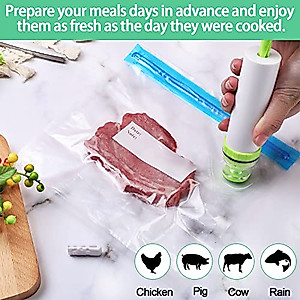 60 Pack Sous Vide Bags Vacuum Sealer Bag for Food, 4 Sizes Reusable Food Bags Vacuum Zipper Storage Bags with Air Valve Double Layers Food Storage