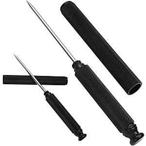 Stainless Steel Ice Picks Crushed Ice Tool With Safety Cover Bar Tools Ice Crushers Chisel Ice Cube Awl Sharp Cone With Non-Slip Handle (Black)