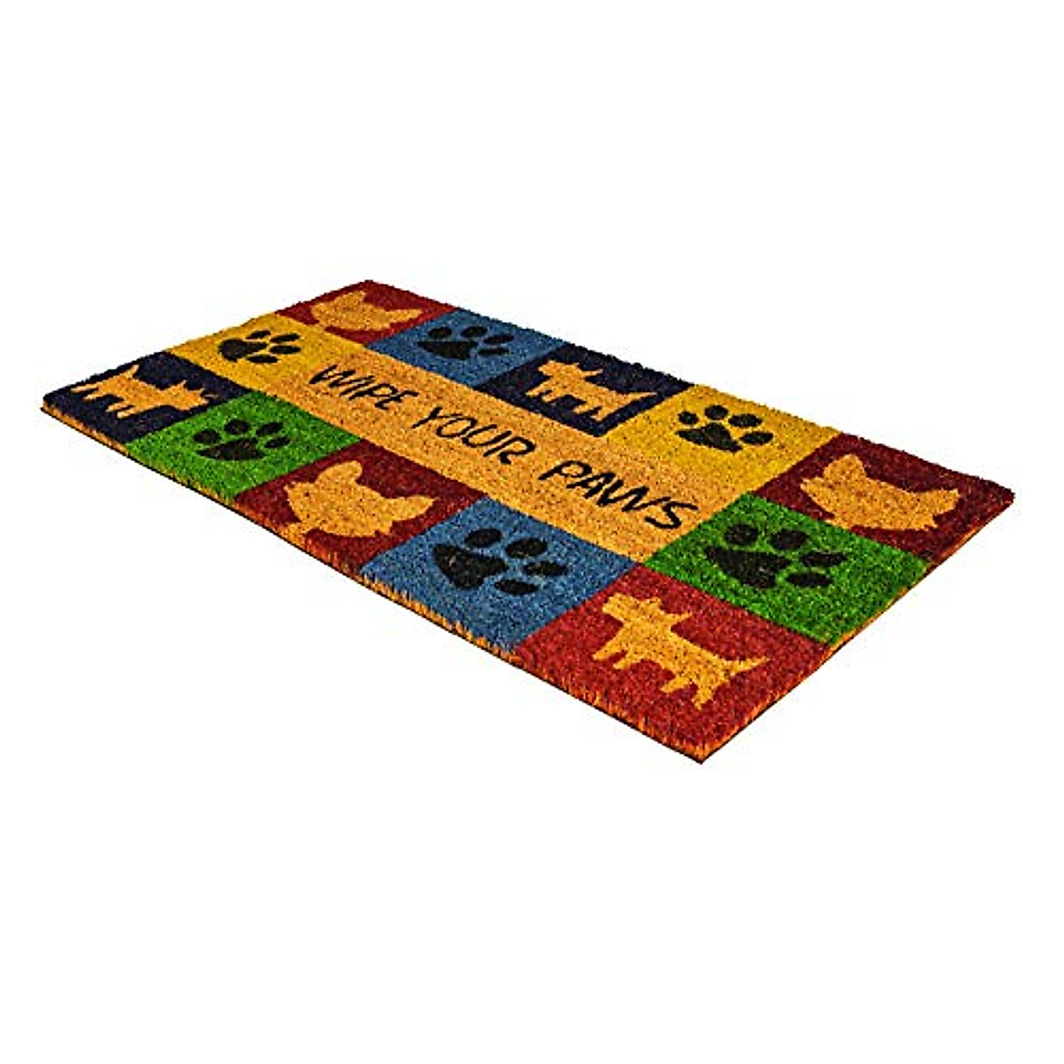 NoTrax, Wipe Your Paws, Vinyl-Backed Natural Coir Doormat, Entry Mat for Indoor or Outdoor Use, 18"x30", C12 (C12S1830WP)