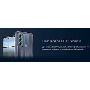 Motorola Moto G60 (128GB, 6GB) 6.8" 120Hz, 108MP Camera, Snapdragon 732, GSM Unlocked (T-Mobile, AT&T, Metro, Global) 4G LTE International Model XT2135-2 (w/Fast Car Charger, Dynamic Gray)