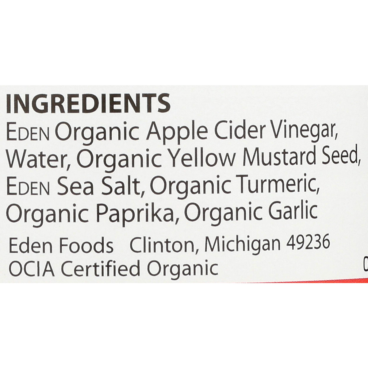 Eden Foods Organic Yellow Mustard - 9 oz