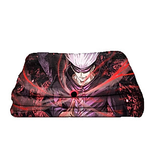 Gojo Satoru Anime Fleece Blanket,Jujutsu Kaisen Manga Ultra Soft Throw Blanket for Couch 80x60 inches