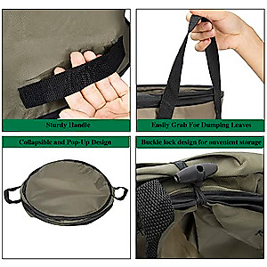 Collapsible Lawn and Leaf Bag Pop-Up Trash Can/Recycle Bin Leaf Waste Bag Outdoor Leaf Bin, 30 Gallon Collapsible Garden Bag for Lawn Yard Garden Camping with Handle(2 Pack)