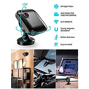 gamvozova Hidden Camera, 1080P Mini Spy Camera HD WiFi Security Cameras Covert Small Nanny Cam with Night Vision and Motion Detection Live Feed Cell Phone APP