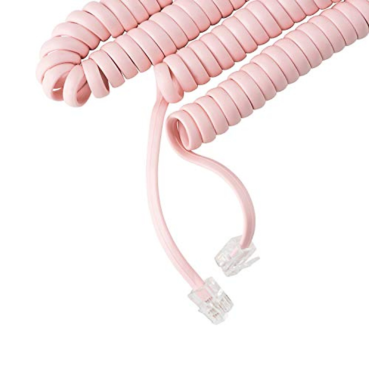 Phone Cord for Landline Phone – Trouble-Free, Handset Curly Handset Phone Cord – Easy to Use + Excellent Sound Quality – Phone Cords for Landline in Home or Office (25ft Long) Color: Ladies Pink