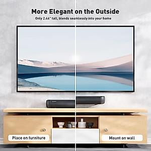 Fosi Audio A3 Small Sound Bars for Computer, Mini Soundbar Speaker for Phone,Projector, 18" Bluetooth Speakers for RV,Garage,Bedroom,Small Space