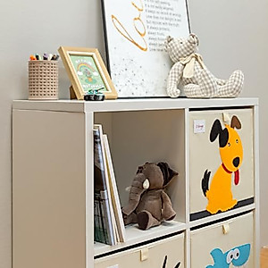 Vmotor Foldable Animal Canvas Storage Toy Box/Bin/Cube/Chest/Basket/Organizer For Kids, 13 inch(Fox)