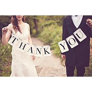 MagicW Thank You Bunting Wedding Banner Wedding Party Banner Garland Sign Photo Props Hanging D¨¦cor Wedding Party Decoration