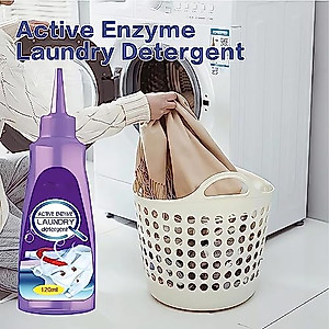 Active Enzyme Laundry Stain Remover - 2023 New Enzyme Cleaner Clothing Stain Remover, Natural Non Toxic Widely Applicable for Enzyme Carpet Fabric Hats Pet Oil Red Wine Ink Armpit Stain Remover (1PC)