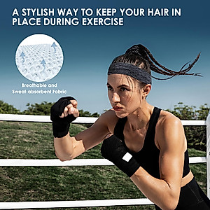 Sports Headbands for Women, 5 Pack Moisture Wicking Non Slip Sweatbands Fashionable Hairbands for Workout Yoga Running Gym