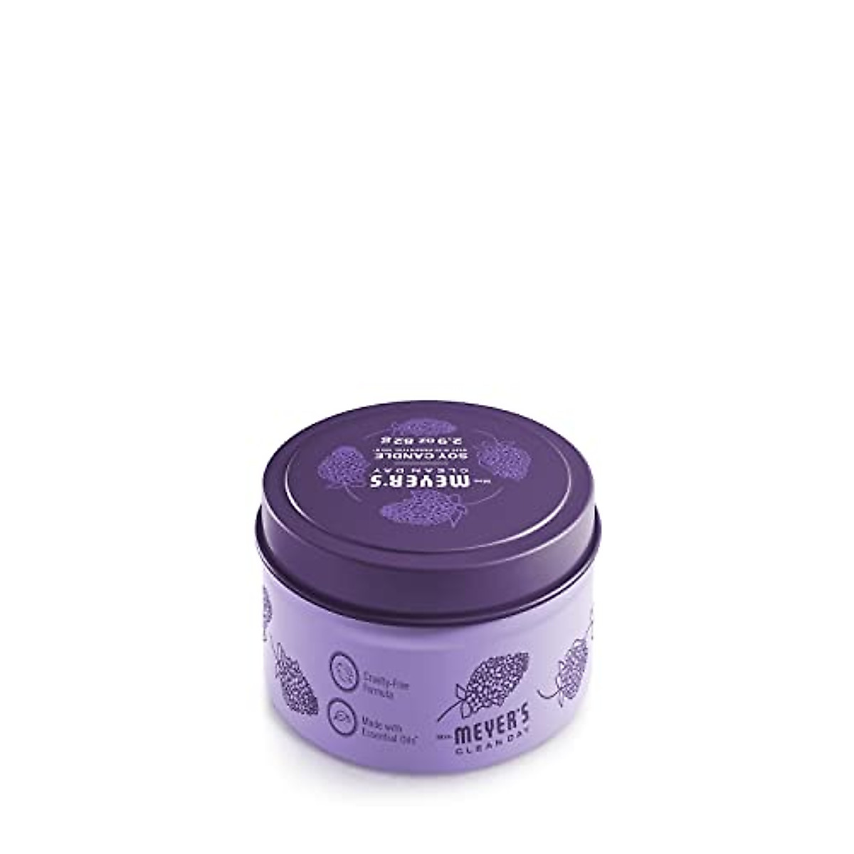 Mrs. Meyer's Scented Soy Tin Candle, 12 Hour Burn Time, Made with Soy Wax and Essential Oils, Lilac, 2.9 oz