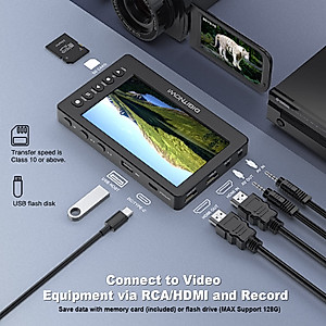 DIGITNOW Video to Digital Converter, VCR VHS to Digital Converter with 5" OLED Screen, Video Recorder Capture Device from DVD, RCA, Hi8, Camcorders, Gaming Systems, Support AV and HDMI