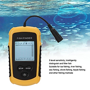 Topyond Portable Wired Fish Finder ABS Sonar Intelligent Underwater Fishfinder Handheld Depth Finder for Ice Fishing Boat Kayak Fishing