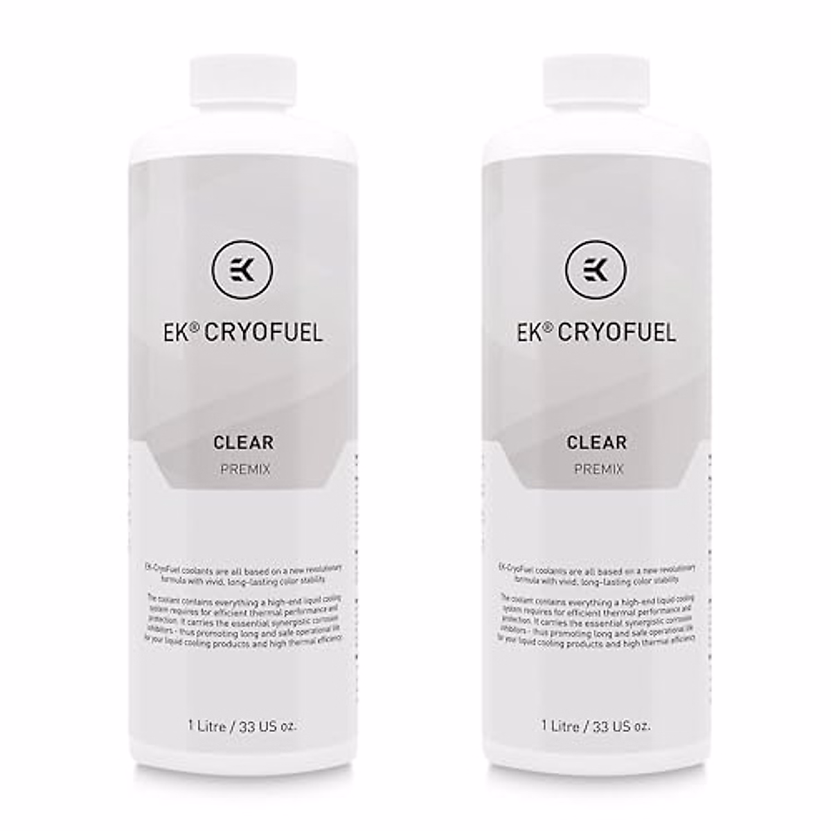 EKWB EK-CryoFuel Premix PC Coolant, 1000mL, Clear, 2-Pack