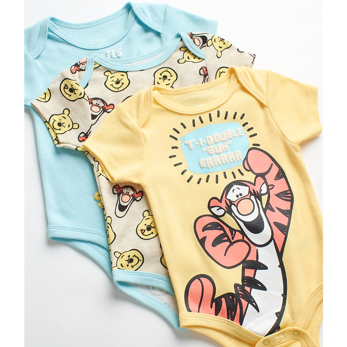 Disney Baby Boys' Bodysuits - 3 Pack Mickey Mouse, Lion King, Winnie The Pooh (Newborn), Size 0-3 Months, Pooh and Friends