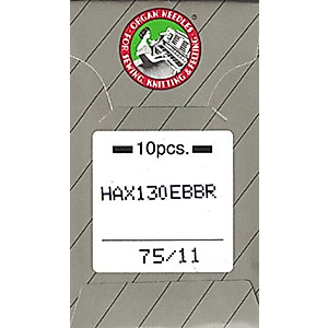 10 ORGAN HAX130EB HAX130EBBR Needles for Brother PR-600 PR-650 PR-1000 (Size 11 (Metric 75)