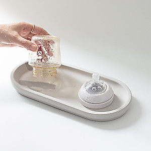 Selegna Diatomaceous Earth Stone Sink Tray - Quick Drying, Reversible Tray for Kitchen & Bathroom Countertop Organizer, Use as Bottle Drying Rack, Sink Caddy, Vanity Organizer, Tea Tray, Sponge Holder