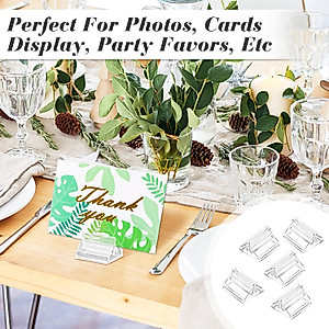 50 Pack Plastic Game Card Stands Clear Card Holders Table Place Game Pieces Sign Stand for Board Game Photo Memo Picture Display Party Favor - 0.75×0.75inch