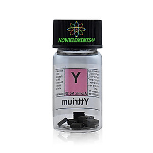 Yttrium Element 39 Y, Pure Sample 1 gram 99.95% in Glass Vial with Label