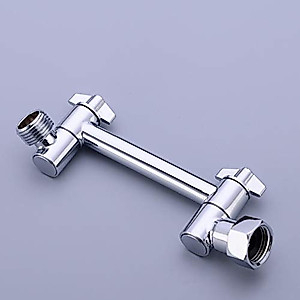 TRUSTMI 4 Inch Brass Shower Arm Shower Head Combo Adjustable Height Arm Mount,Chrome