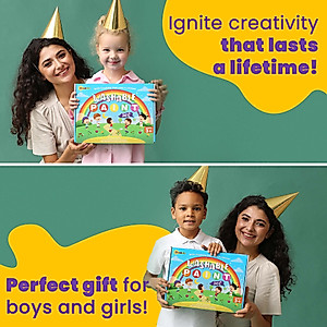 Kids Paint Washable Paint for Kids Non Toxic Paint for Toddlers Washable - Finger Paint Paper for Painting Kids Washable Paint Set Brushes | Toddler Paint Set for Kids Paint Set, Toddler Painting Set