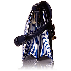 Vera Bradley Women's Faux Leather Tess Crossbody Purse, Wavy Stripe Navy, One Size