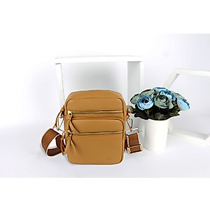 TITILT Small Crossbody Bags for Women, Ladies Cell Phone Purses Shoulder Bag with Adjustable Strap (Tan Color)