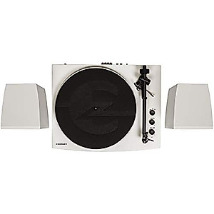 Crosley T150A-WH Modern 2-Speed Bluetooth Turntable System with Variable Weighted Tone Arm and Stereo Speakers, White
