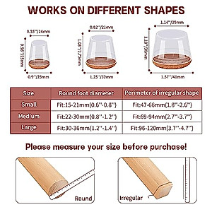 2023 New Chair Leg Floor Protectors 16Pcs- Silicone Chair Leg Protectors for Hardwood Floors - Chair Leg Caps Protectors - Furniture Leg Feet Protection Cover - Felt Furniture Pads Silicone Caps - M