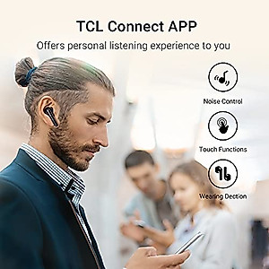 TCL S600 Wireless Earbuds with 6 Built-in Mics Dual Bluetooth Headphones Active Noise Cancellation Auriculares Inalámbricos IPX5 Waterproof Premium Deep Bass Headset 32H for Sports Work Gaming, Grey