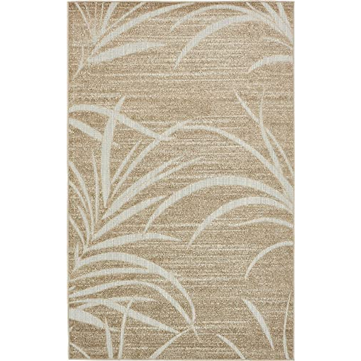 Unique Loom Outdoor Botanical Collection Area Rug - Orlando (5' 1" x 8' Rectangle, Beige/ Cream)