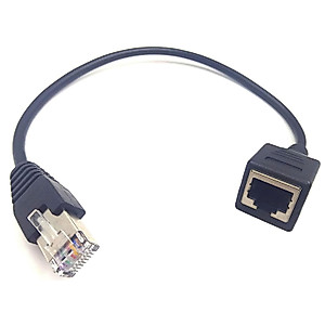 RJ45 Extension Cable Haokiang Ethernet Extension Cable Network Cat6 Extension Patch Cable RJ45 Male to Female Connector Network Extension Cable (1ft)